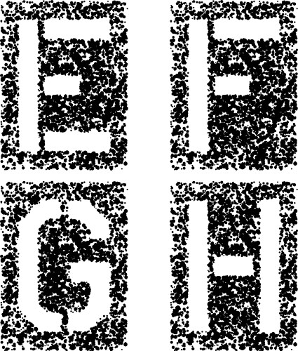 Stencil angular font alphabet letters Royalty Free Vector