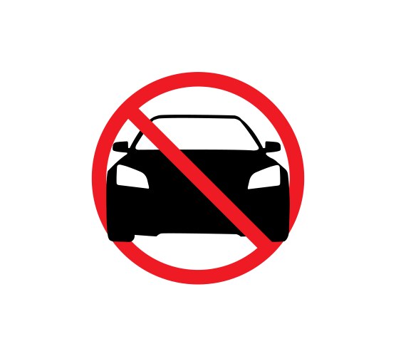 Circle prohibited sign for no car parking Vector Image