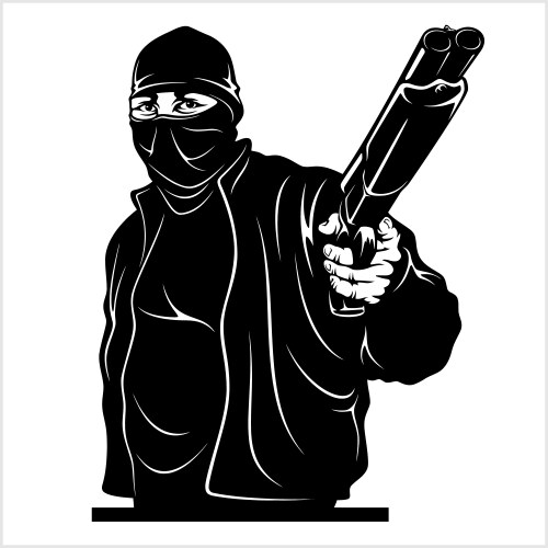 Gangster with gun ghetto warriors Royalty Free Vector Image