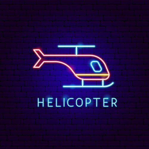 Air balloon neon label Royalty Free Vector Image