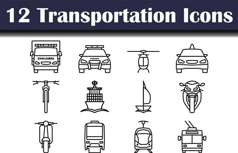Transportation icon set Royalty Free Vector Image
