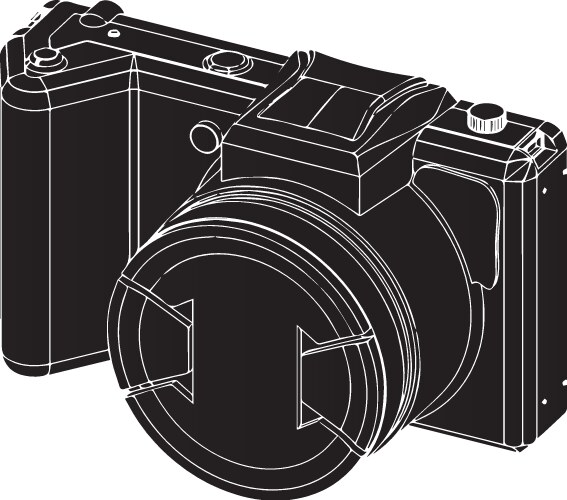 Camera on white background Royalty Free Vector Image