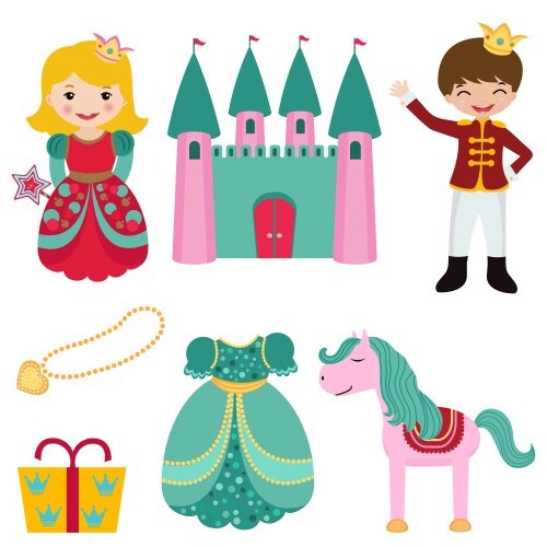Princess with prince Royalty Free Vector Image