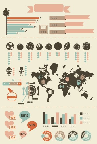 Antique map elements Royalty Free Vector Image