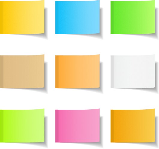 Color note stickers four sheets for notes Vector Image