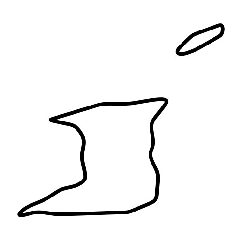 Trinidad and tobago simplified map Royalty Free Vector Image