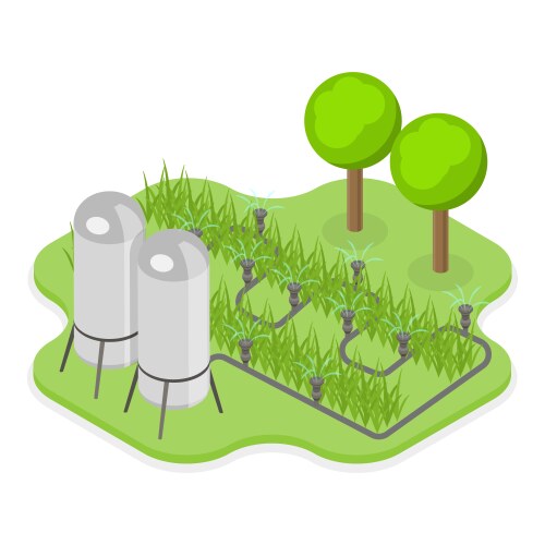 3d isometric flat of rural Royalty Free Vector Image