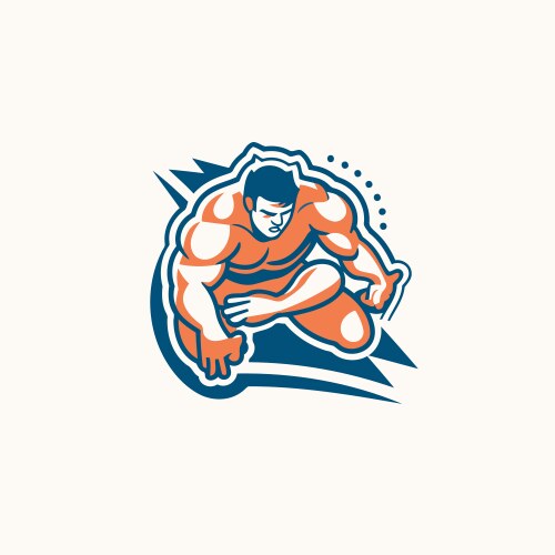 Bodybuilder logo template athlete logo design Vector Image