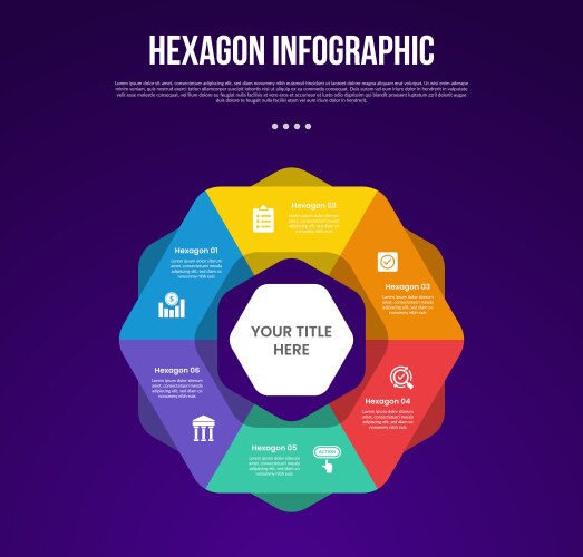 Hexagon or hexagonal six sided polygon template Vector Image