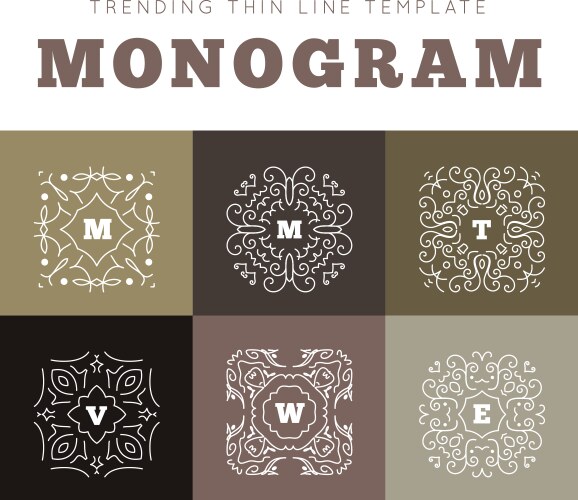 Set of monogram logo template Royalty Free Vector Image