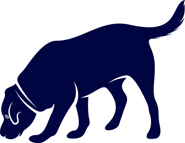 Sniffer dog logo design silhouette Royalty Free Vector Image