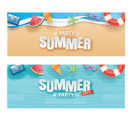 Summer party flyer design with typography Vector Image