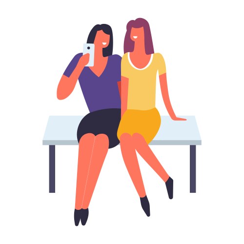 Group young friends having fun together Royalty Free Vector