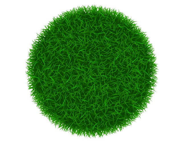 Grass circle 3d green plant grassy round field Vector Image