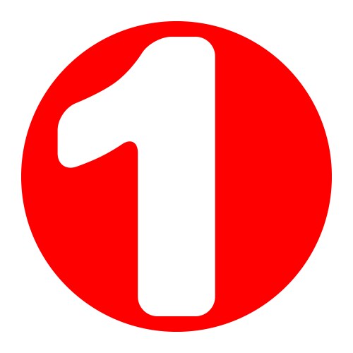 Number 1 sign design template element Royalty Free Vector