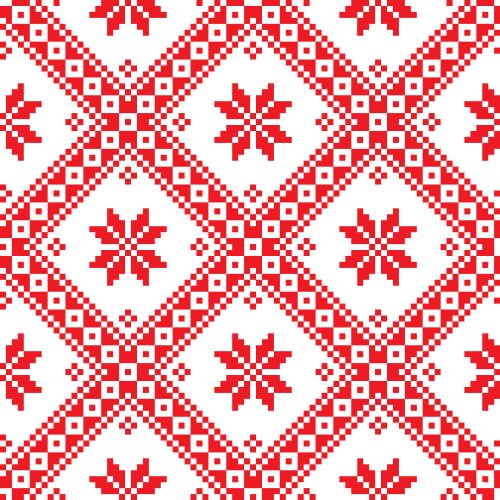 Ukrainian slavic folk knitted emboidery pattern Vector Image