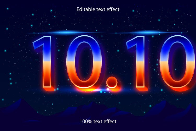 1010 editable text effect retro style Royalty Free Vector