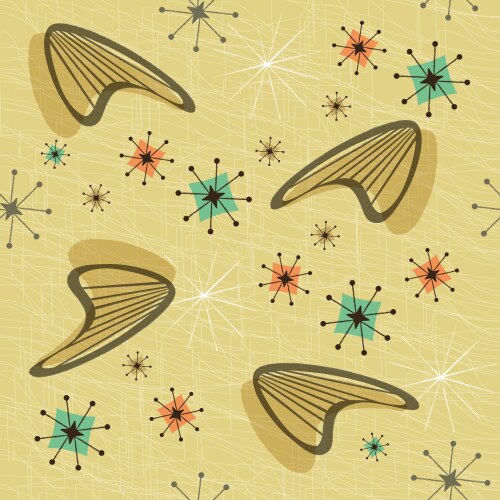 Retro atomic 1950s mid century vintage background Vector Image