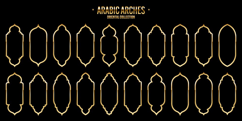 Islamic frames oriental style golden arabic Vector Image