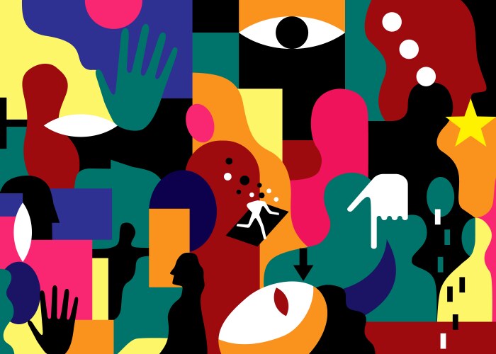 People psychology abstract Royalty Free Vector Image