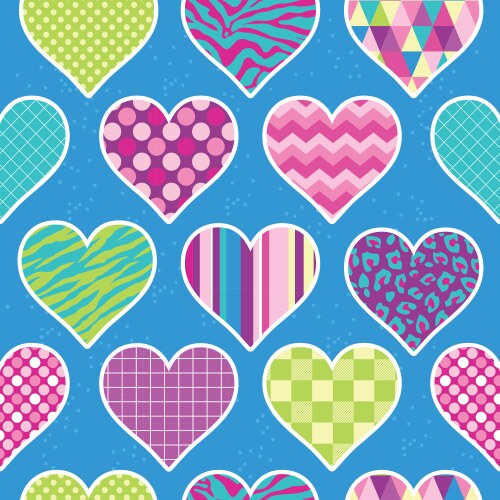 Candy seamless hearts pattern colorful heart Vector Image