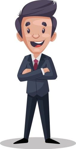 Young happy businessman cartoon flat Royalty Free Vector Young happy businessman cartoon flat Royalty Free Vector