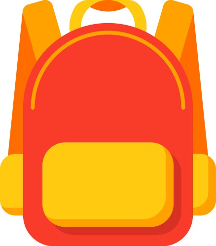 Icon red school backpack in flat style Royalty Free Vector