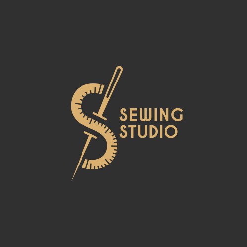 Tailoring tailor shop logo or label atelier Vector Image