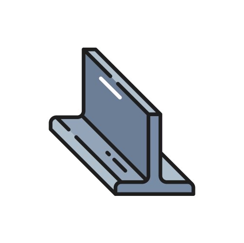 L shaped angle profile isolated steel equal rail Vector Image