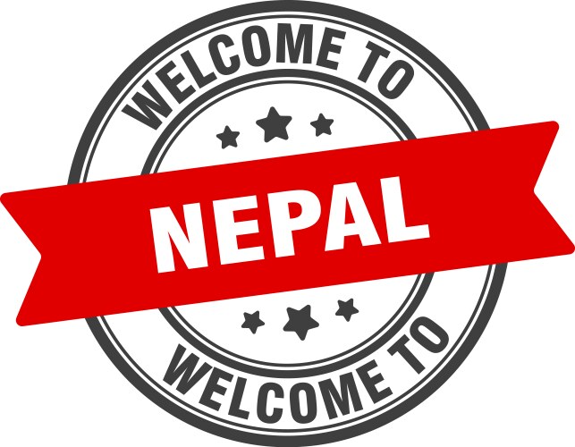 Welcome to nepal stamp round sign Royalty Free Vector Image