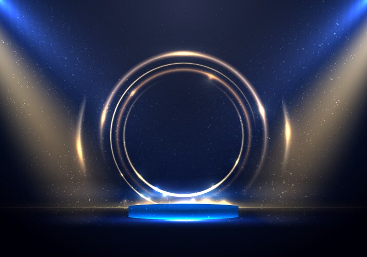 Abstract golden light ring with lines Royalty Free Vector