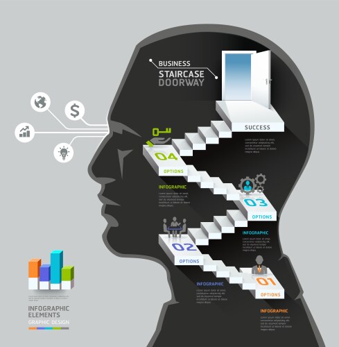 Business thinking arrow infographics template Vector Image
