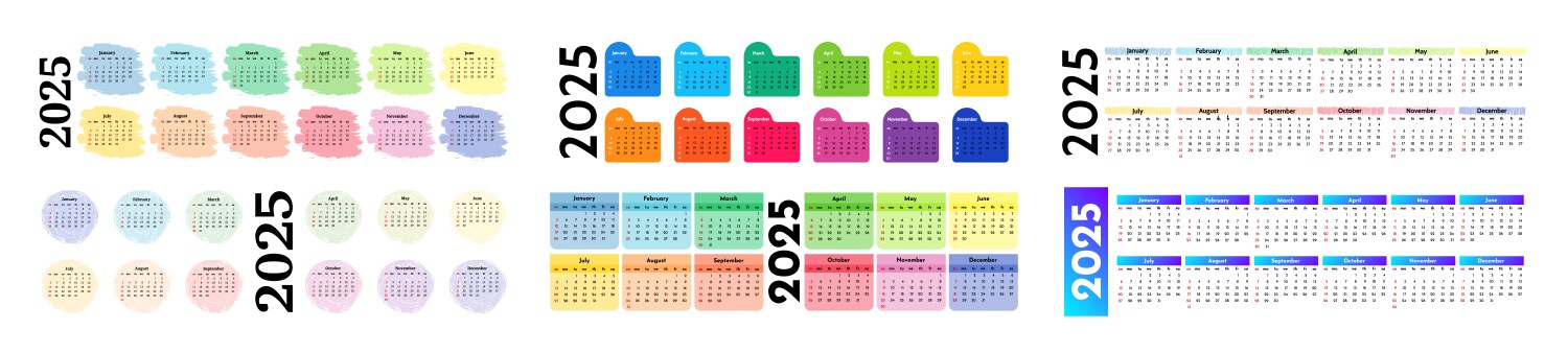 Calendar for 2025 isolated on a white background Vector Image