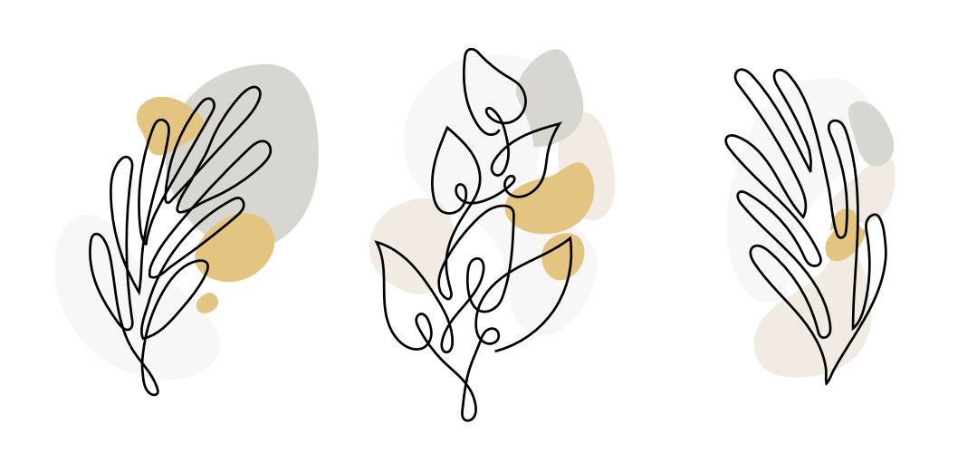 Abstract leaf pattern line sketch of leaves Vector Image