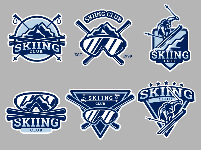 Frisbee logo and badge set image Royalty Free Vector Image