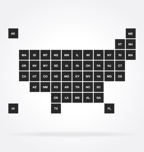 Usa map Royalty Free Vector Image - VectorStock