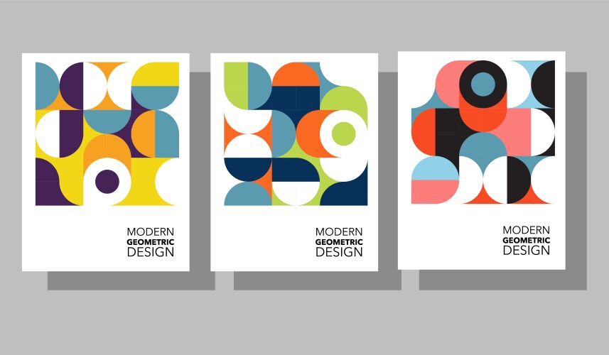 Bauhaus geometric graphic design covers Royalty Free Vector