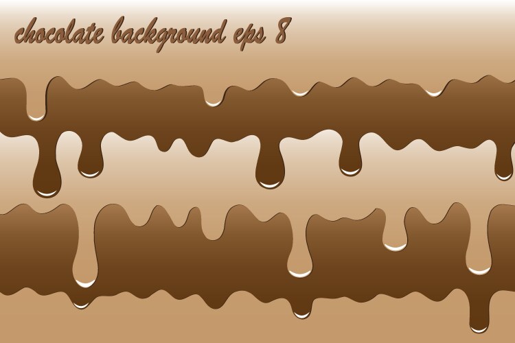 Vanilla cream melted on chocolate bar background Vector Image