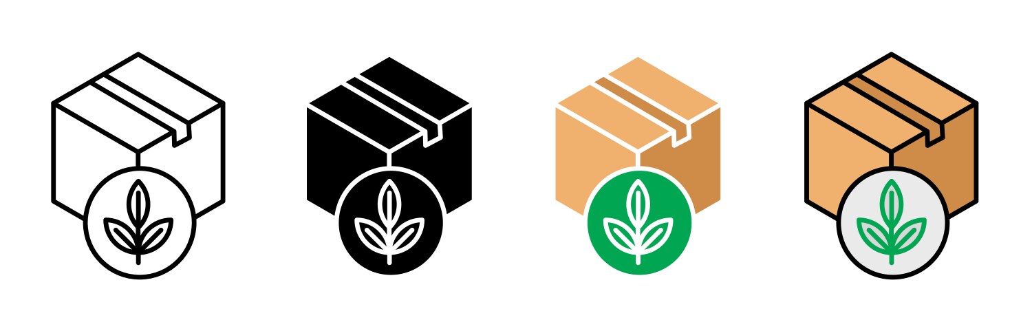 Safe delivery icon set box and parcel symbol Vector Image