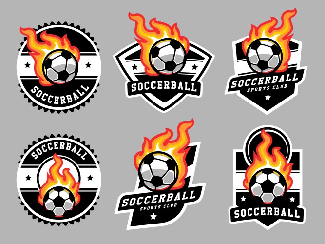 Set of football logos Royalty Free Vector Image