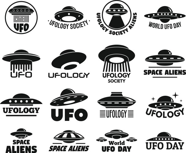 Ufo vintage emblem with text space aliens Vector Image