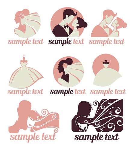 Wedding Logo Bride and Groom Vector Images (over 2,500)