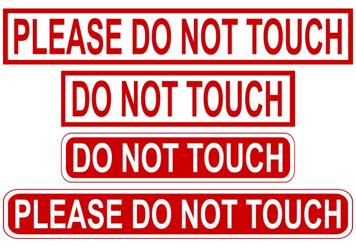 Please do not touch hand icon stop or forbidden Vector Image