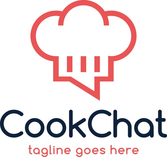 Red icon with chef hat Royalty Free Vector Image