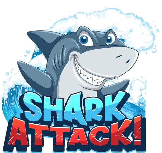 Font design for words shark attack Royalty Free Vector Image
