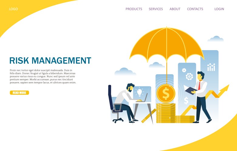 Task management website landing page design Vector Image