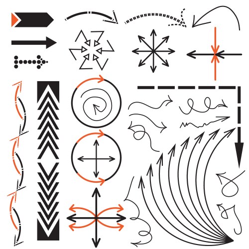 Presentation arrows set Royalty Free Vector Image