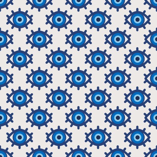 Evil eye ethnic pattern mystic greek blue amulet Vector Image