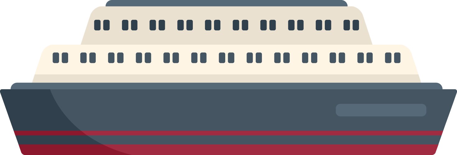 Cruise ferry icon flat ship river Royalty Free Vector Image