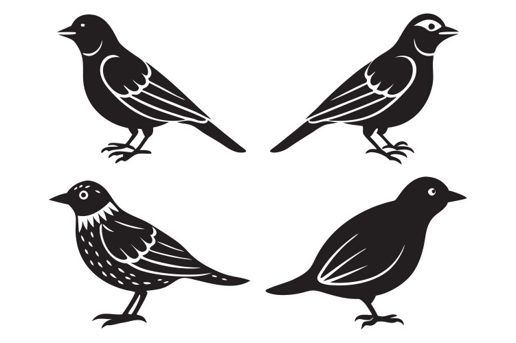 Lark bird silhouette Royalty Free Vector Image